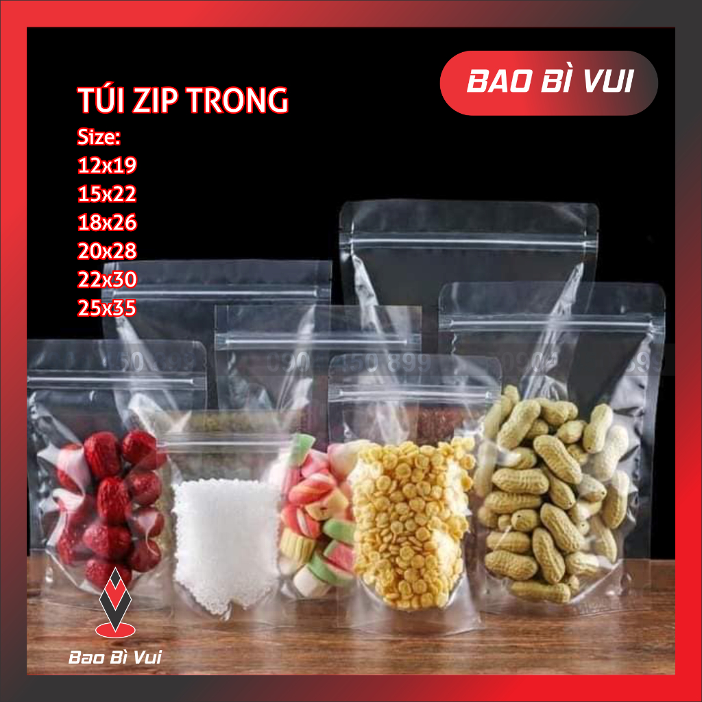 [1kg] Túi zip trong đáy đứng - BAO BÌ VUI | Shopee Việt Nam