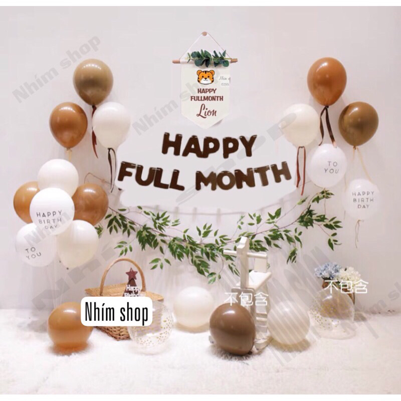 Set trang trí Happy FullMonth ( Đầy tháng) đơn giản tại nhà phong cách ...