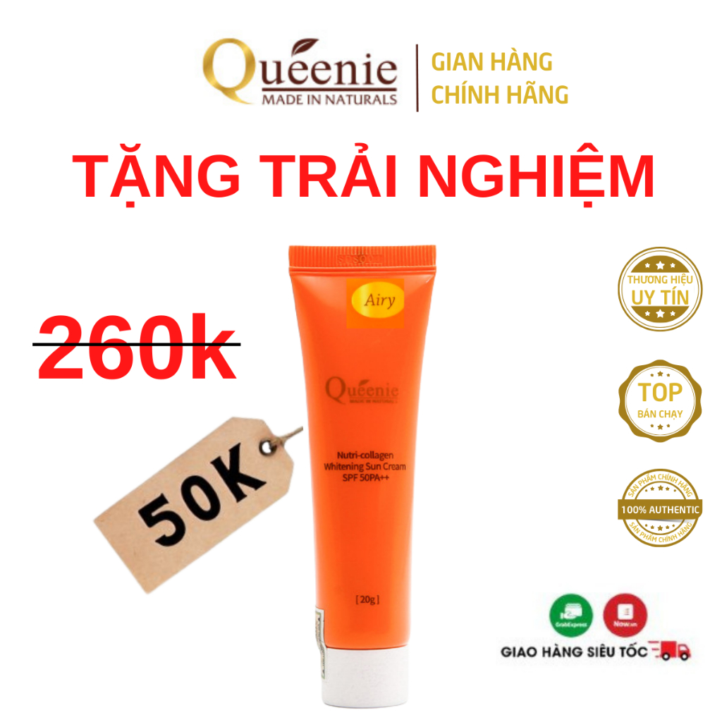 [Tặng dùng thử ] Kem chống nắng Hàn Quốc Queenie 20ml.Chống tia UV ...