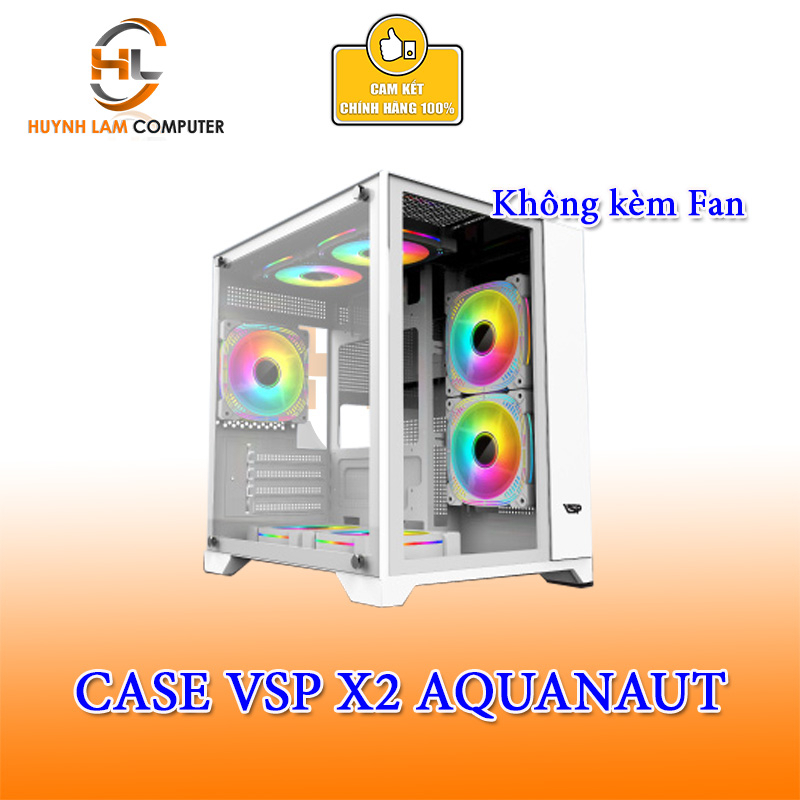 Vỏ máy tính Case VSP X2 Aquanaut [TRẮNG] không Fan Kính cường lực 2 mặt (M-ATX,I-ATX) | Shopee ...