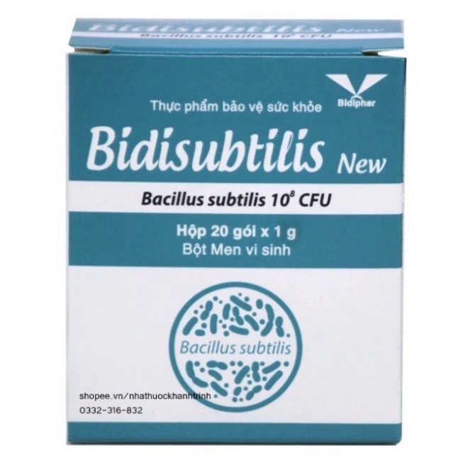 (hộp 20 gói) Men vi sinh Bidisubtilis New Bidiphar, hỗ trợ tiêu hóa cho ...