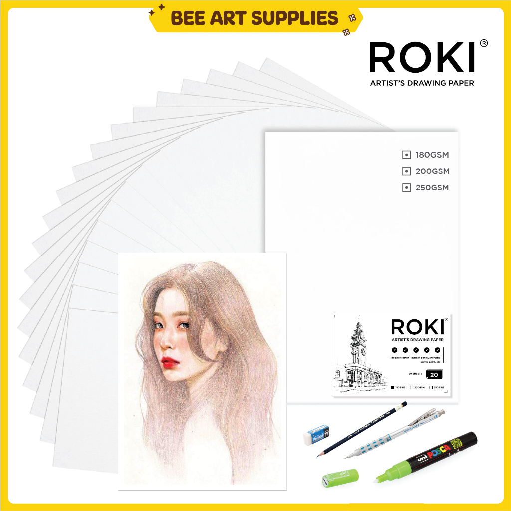 Giấy Roki A4/A3 [ 100 Tờ ] vẽ truyền thần, marker, chì màu | Shopee ...