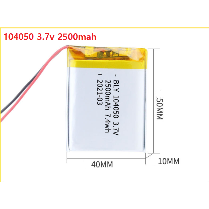 Pin sạc LiPo 3.7V 2500mAh 104050 Thiết bị điện tử Mp3 MP4 MP5 GPS PSP ...