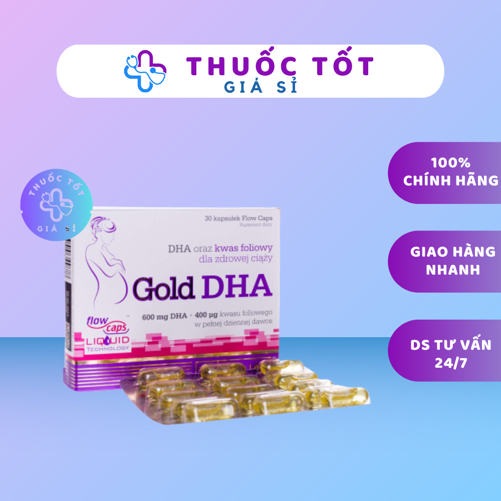 Gold DHA Chela (Nhập khẩu châu âu). Bổ sung DHA, Acid Folic cho phụ nữ ...