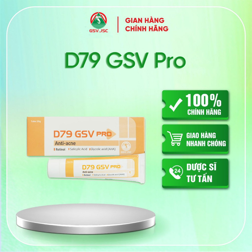 D79 GSV Pro 20g - Gel ngăn ngừa và giảm mụn, thâm (Retinol, Salicylic ...