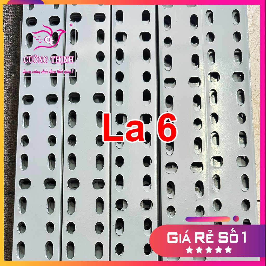 COMBO 10 thanh sắt la 6 dày 1.6ly Dài 1m lắp đặt kệ sắt kệ v lỗ ...