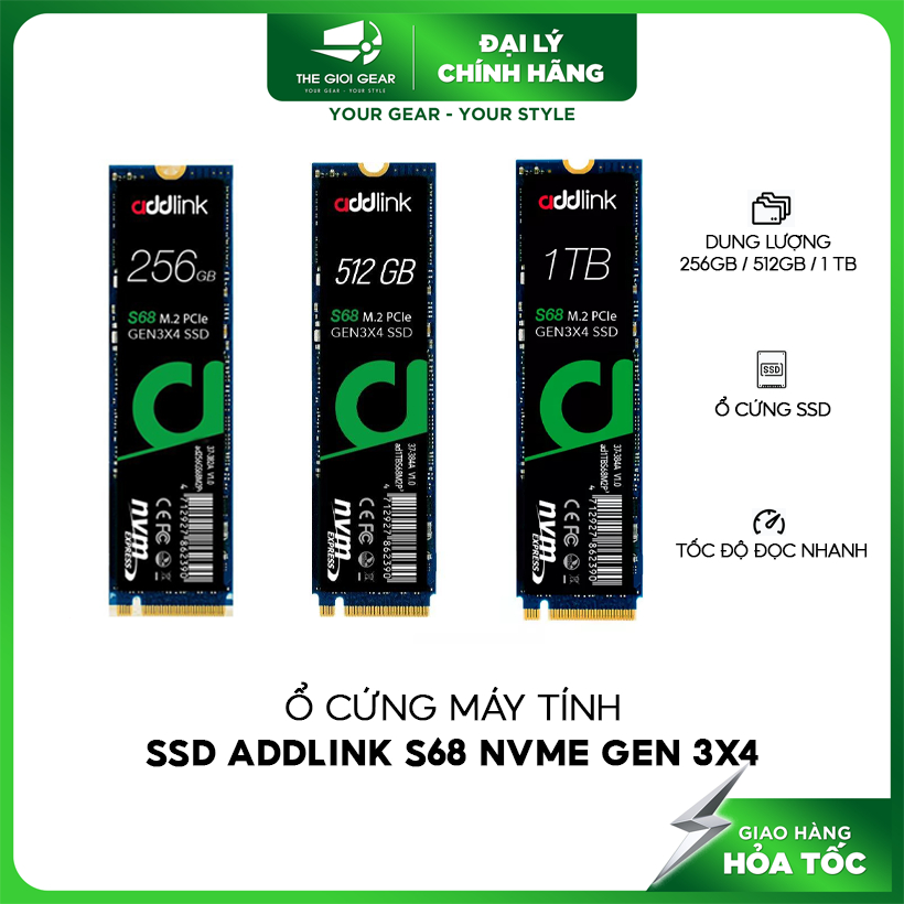 Ổ Cứng Máy Tính - SSD Addlink S68 NVME Gen 3x4 - 256GB - 512GB - 1TB ...