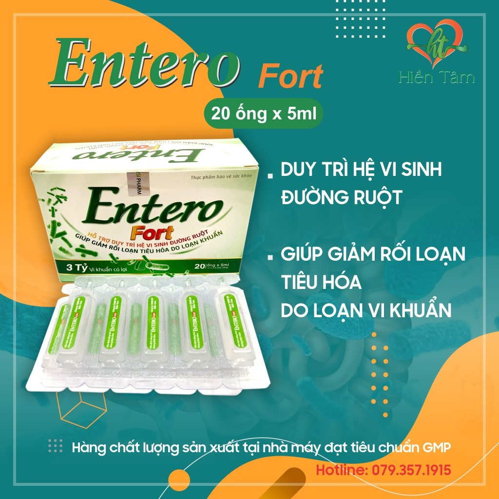 Men vi khuẩn sống ENTERO FORT 100ml- giảm rối loạn tiêu hoá, đau bụng ...