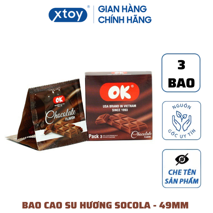 Bao Cao Su OK Hương Socola 49mm - Hộp 3 cái hoặc Lẻ 1 bcs | Shopee Việt Nam