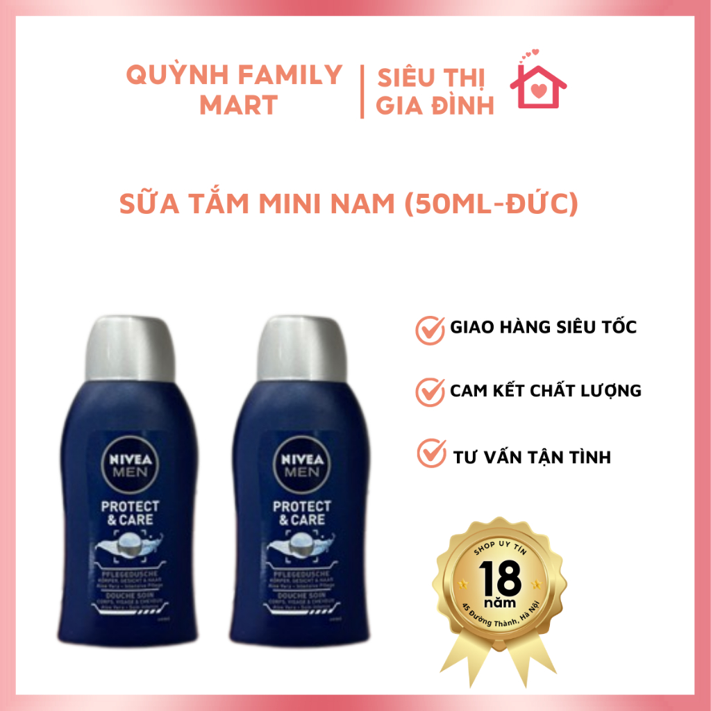 Sữa tắm mini Nam Nivea (50ml - Đức) | Shopee Việt Nam