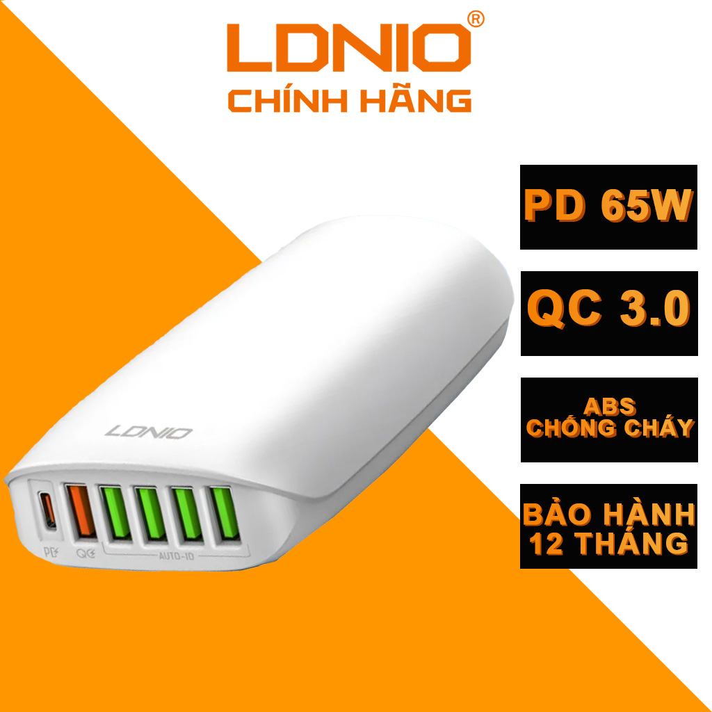 Bộ Sạc Nhanh 65W LDNIO Chính Hãng DL-A6573C 6 Cổng Sạc Nhanh - PD=65W ...