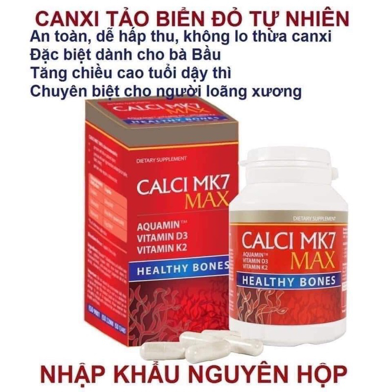 canxi Tảo biển tự nhiên CALCI MK7 MAX giúp xương chắc khỏe, hỗ trợ phát ...