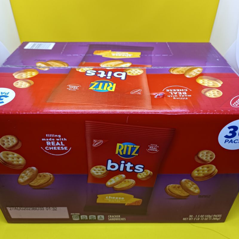 (Date 8/25) Thùng 30 gói bánh quy phô mai ritz bits 1.26 kg | Shopee Việt Nam
