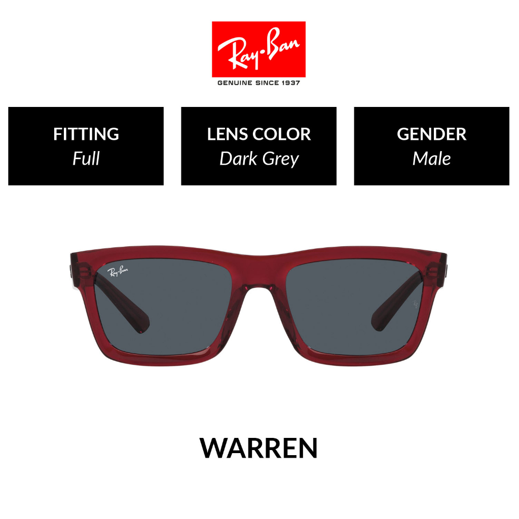 Mắt kính RAY-BAN WARREN - RB4396F 667987 Size 57 - Kính mát | Shopee ...