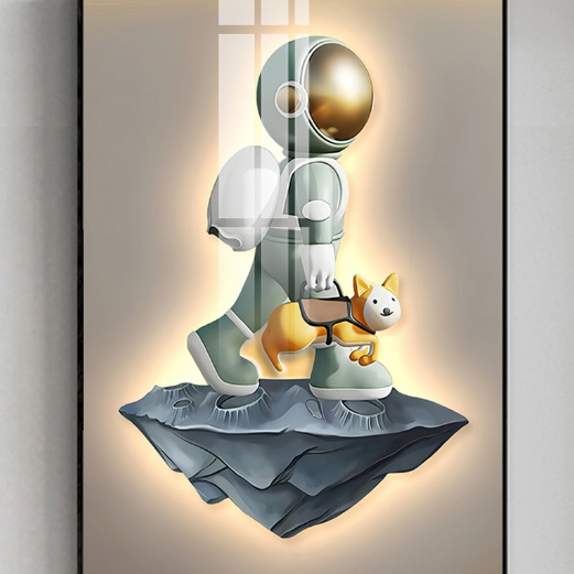 Tranh 3D Led Cắt Phi Hành Gia Hot Trend Trang Trí Phòng Ngủ, Quán Cafe ...