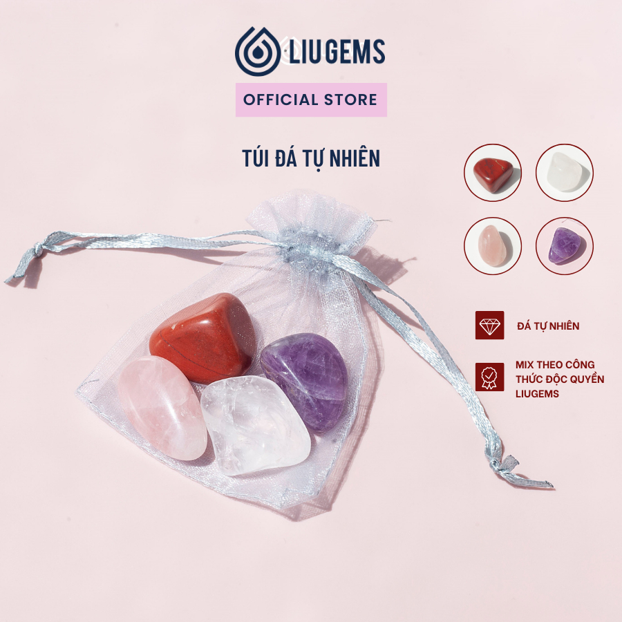 Túi Đá Năng Lượng Liugems Mix Đá Phong Thủy Mang Đến Sự Lạc Quan, Tích ...