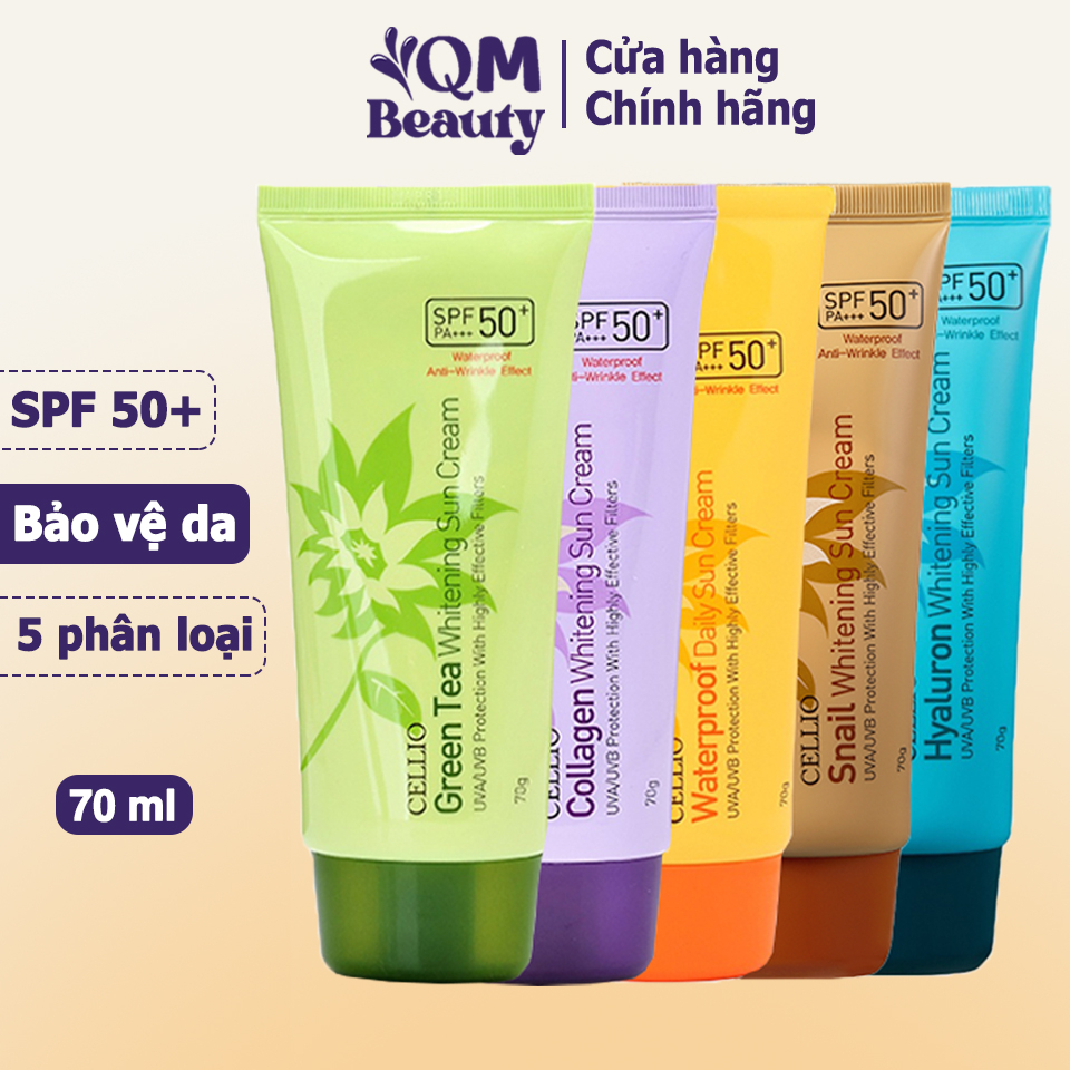 Kem chống nắng Cellio Hàn Quốc SPF 50 PA+++ Green Tea, Colagen ...