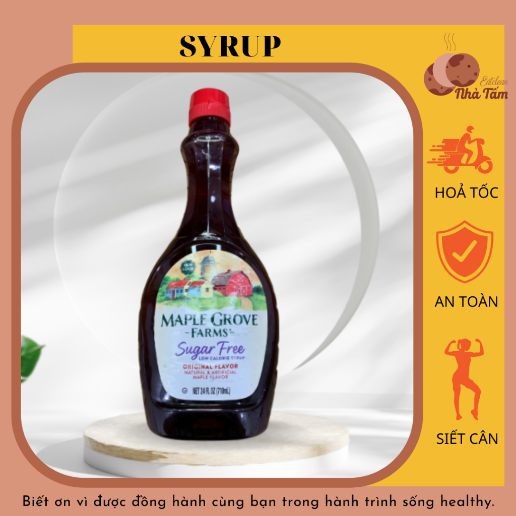 Siro không đường 710ml, syrup lá phong Maple Grove Farms ăn kiêng ...
