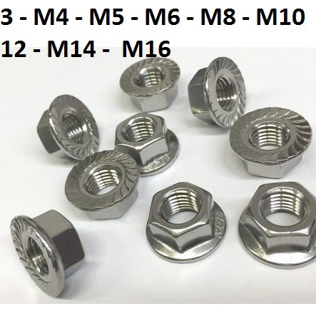 Combo 10 con đai ốc, ecu liền long đen inox 304 không gỉ (ê cu). M3 M4 M5 M6 M8 | Shopee Việt Nam