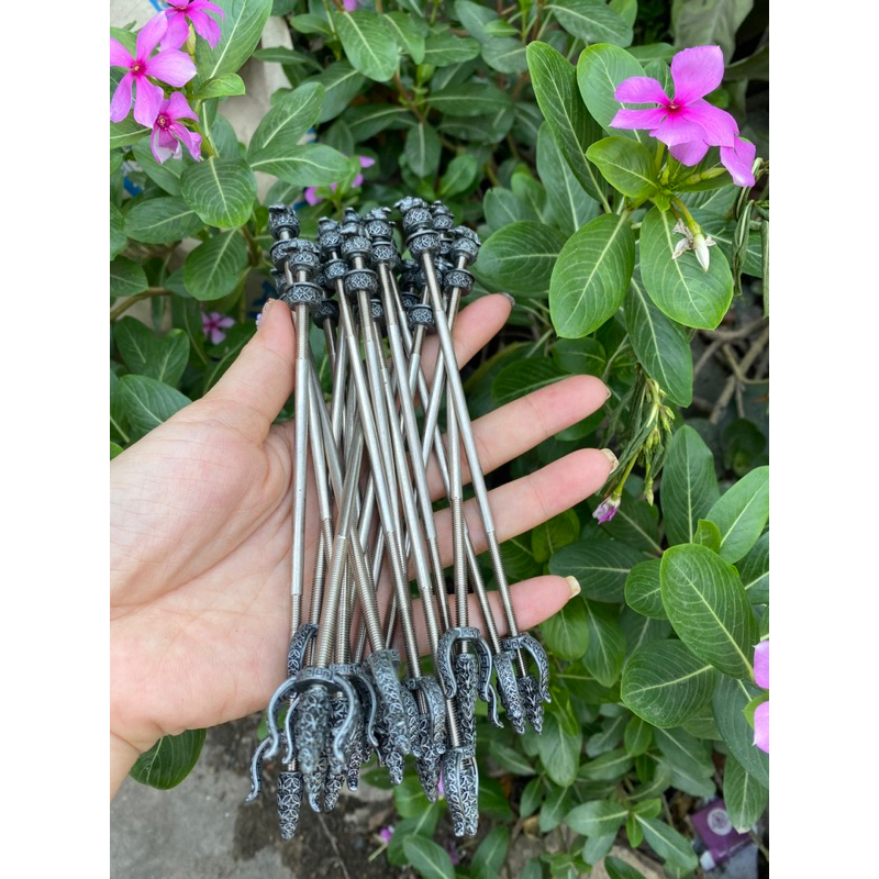 ti inox lồng chim chén đồng giả tàu hoạ tiết đẹp gắn móc nậm | Shopee ...