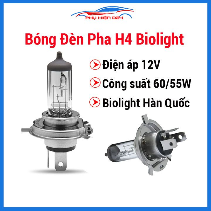 Bóng đèn pha H4 Biolight Hàn Quốc công suất 55/60W điện áp 12V | Shopee ...