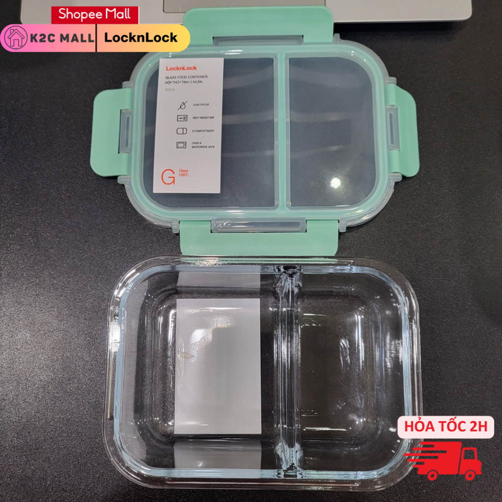 Hộp Cơm Thuỷ Tinh Chống Tràn LocknLock 2 Ngăn, 3Ngăn dùng cho lò vi ...