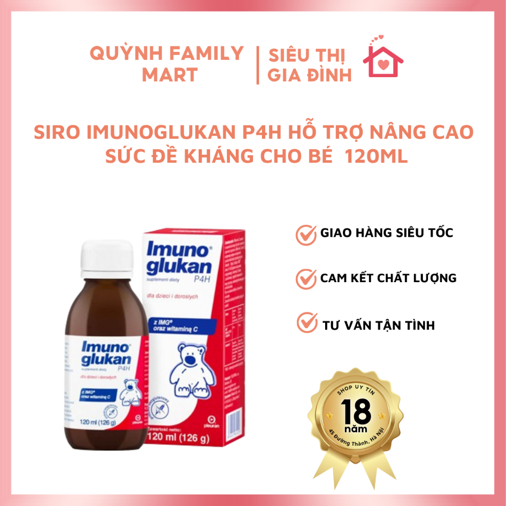 Siro Imunoglukan P4H hỗ trợ nâng cao sức đề kháng cho bé 120ml | Shopee ...