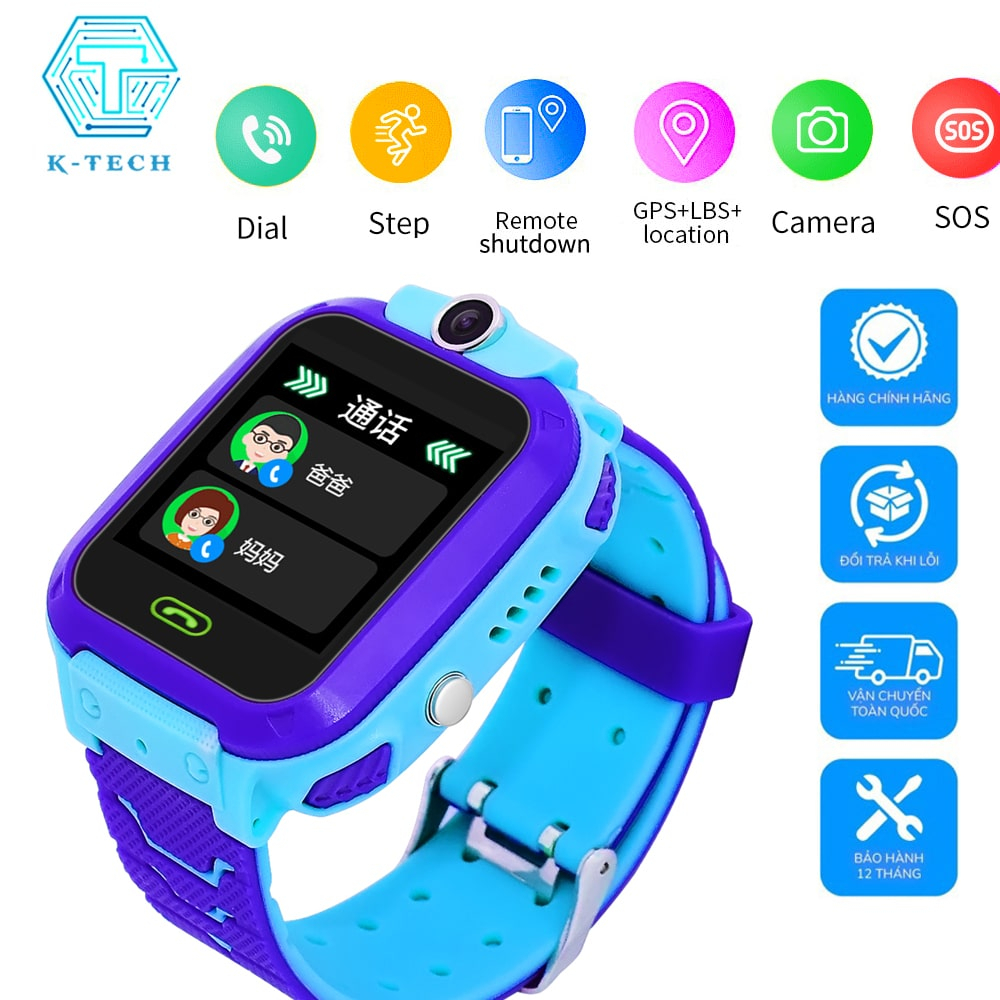 Đồng hồ thông minh kidwatch Q12 phiên bản cao cấp nghe gọi định vị lắp sim 4G hỗ trợ tiếng việt ...