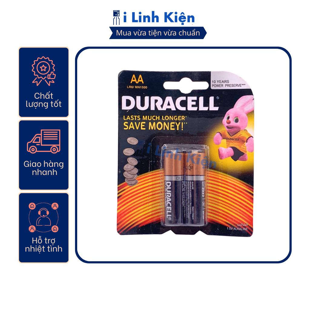 Pin Duracell AA - AAA 1.5V vỉ 2 viên siêu bền chất lượng tốt. | Shopee ...