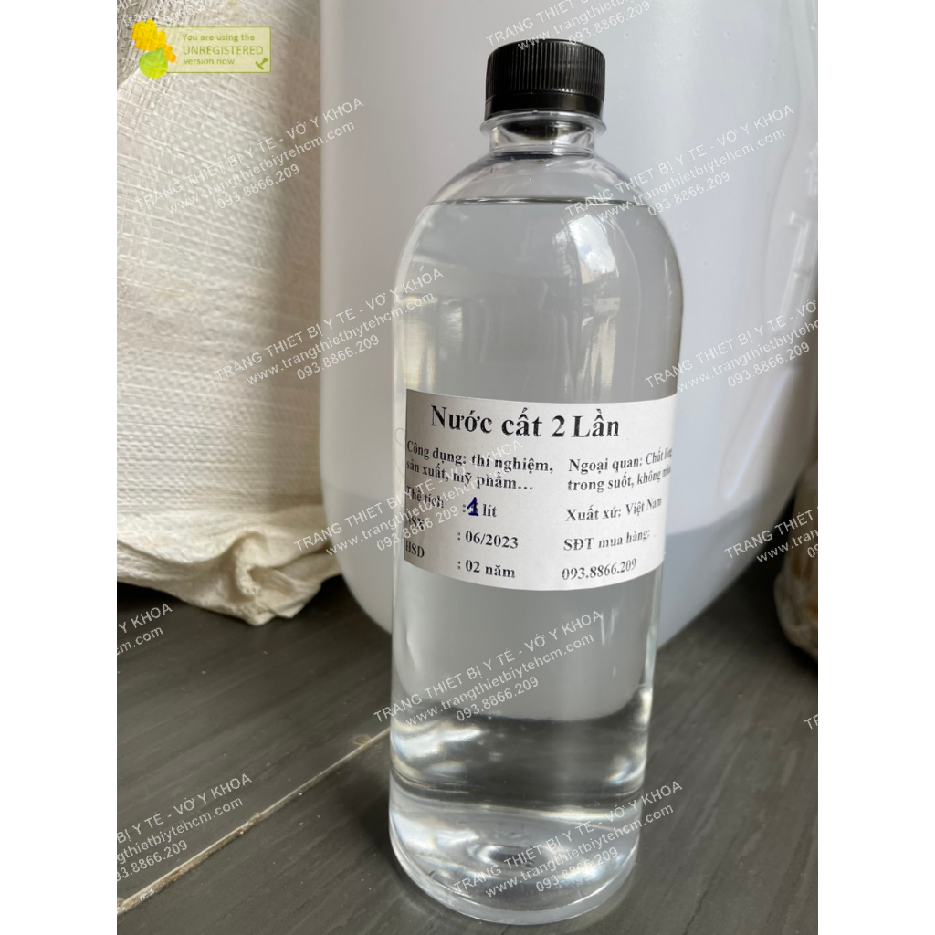 Nước cất 2 lần Chai 1 lít (vận chuyển không đổ) | Shopee Việt Nam