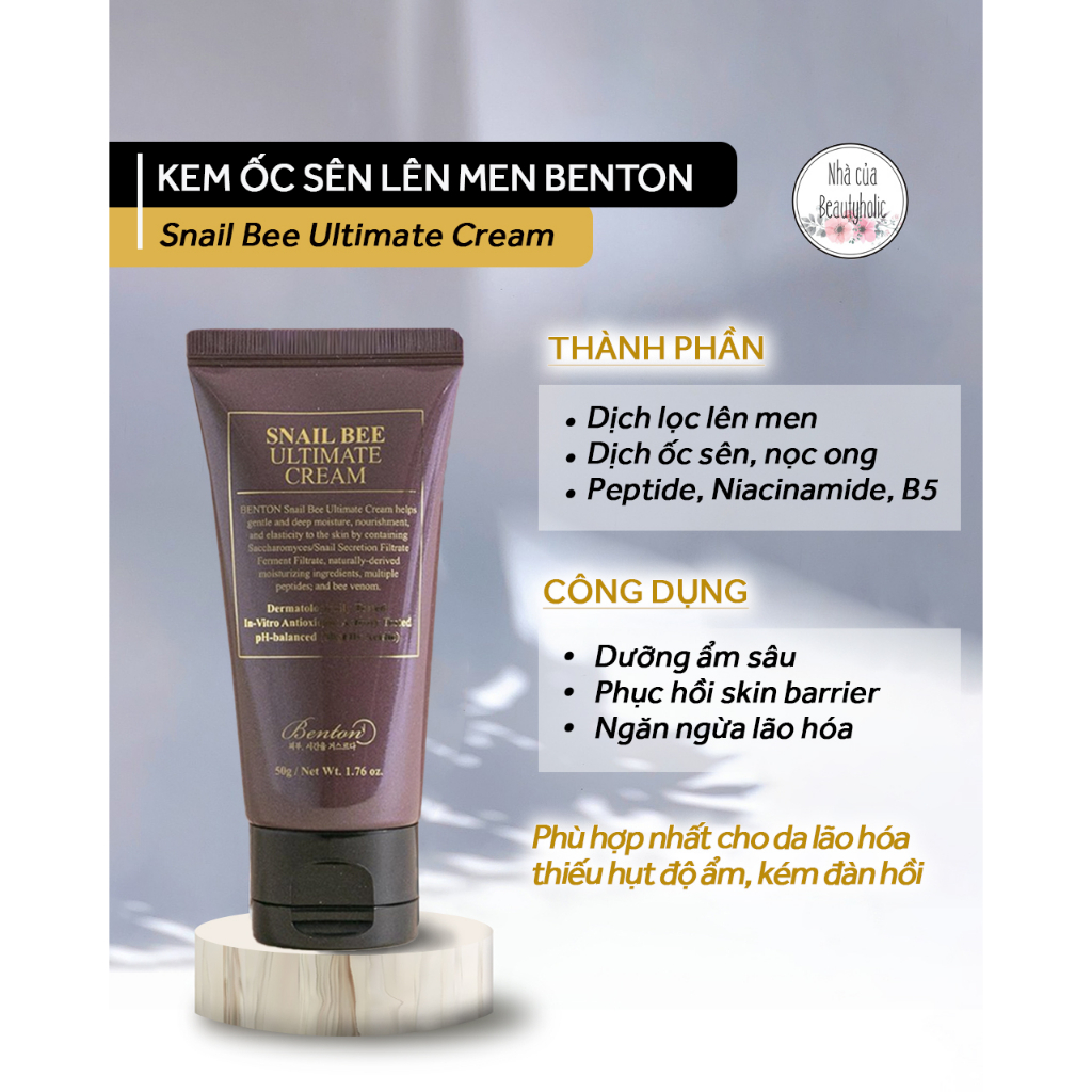 Kem dưỡng ốc sên lên men BENTON SNAIL BEE ULTIMATE CREAM | Shopee Việt Nam