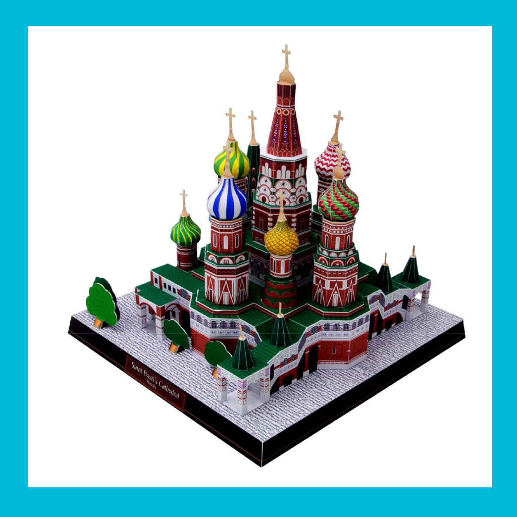 Bộ kit mô hình giấy 3D kiến trúc nước Nga - Lâu đài Saint Basil ...