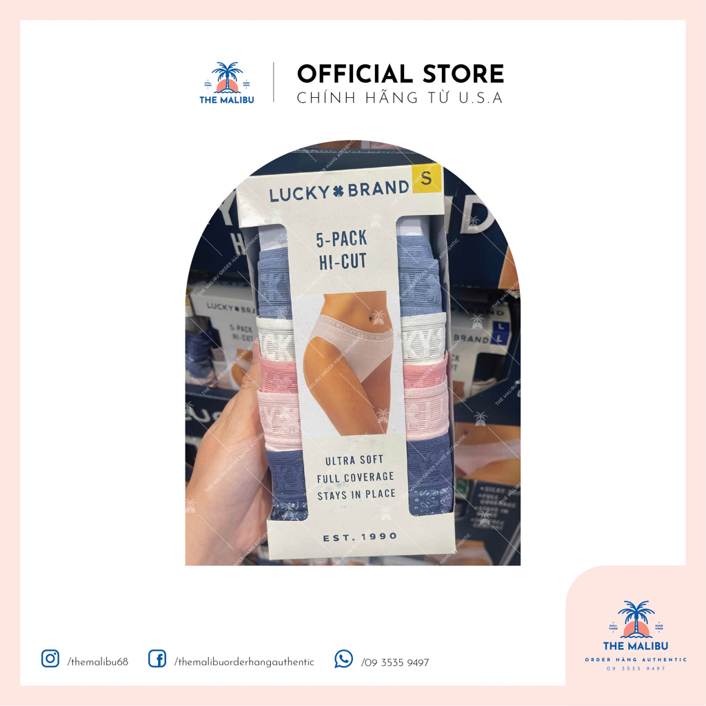 [Chính hãng Mỹ]Set 5 quần lót nữ Lucky brand women hi cut panties ...
