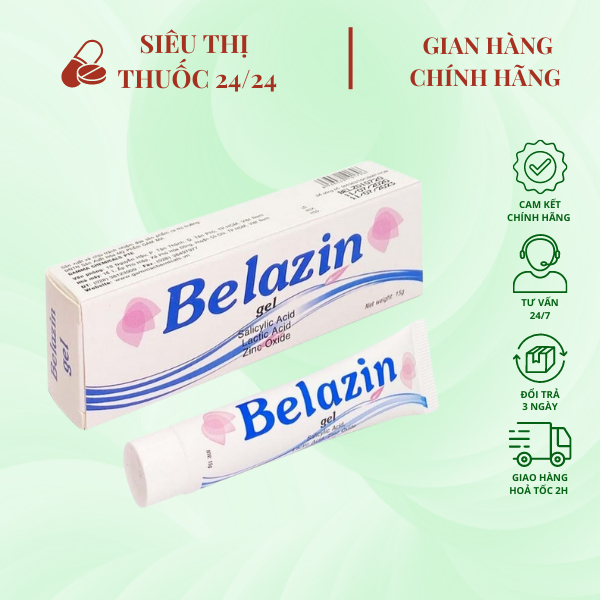 Kem Bôi Mụn Belazin tuýp 15g ⚡ CAM KẾT CHÍNH HÃNG ⚡ Kem Bôi Mụn Thích ...