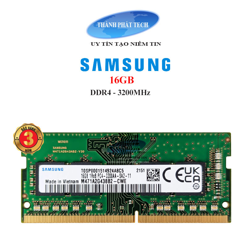 Ram Laptop DDR4 Samsung 4GB / 8GB / 16GB Bus 3200Mhz.Chính hãng bảo ...