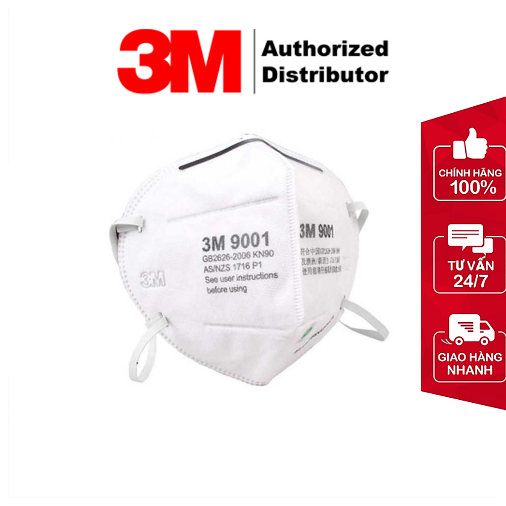 Khẩu Trang 3M 9001 Lọc 90% Bụi Mịn PM2.5 & Khí Thải Chuẩn N90 | Shopee ...