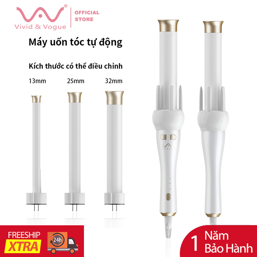 Máy uốn tóc VIVID VOGUE 4 Gen tự động bằng gốm cầm tay chuyên dụng 32mm ...