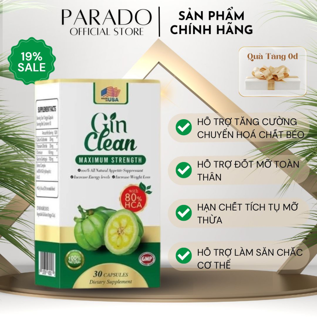 Viên Uống Giảm Cân Gin Clean Maximum Strength Siết Cơ Tan Mỡ Bụng Cấp Tốc 30 Viên Chính Hãng Mỹ ...