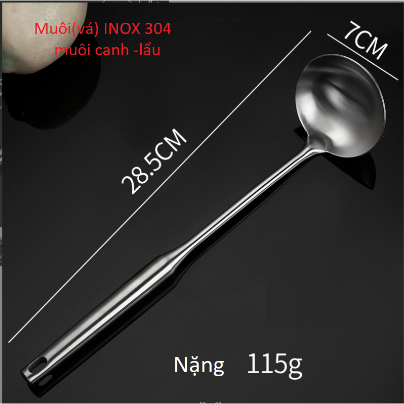 Inox 304 Muôi Bếp Vá Canh Lẩu Cán Tròn Dài Siêu Đẹp Chắc Chắn Muôi Múc ...