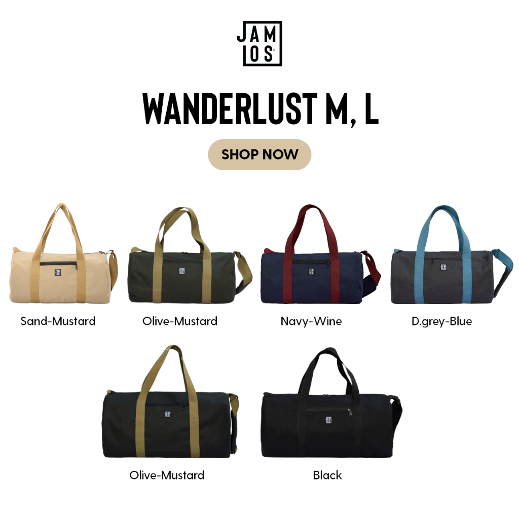 Jamlos Wanderlust Duffle - Túi trống du lịch tập gym canvas xách tay đeo chéo thời trang năng ...