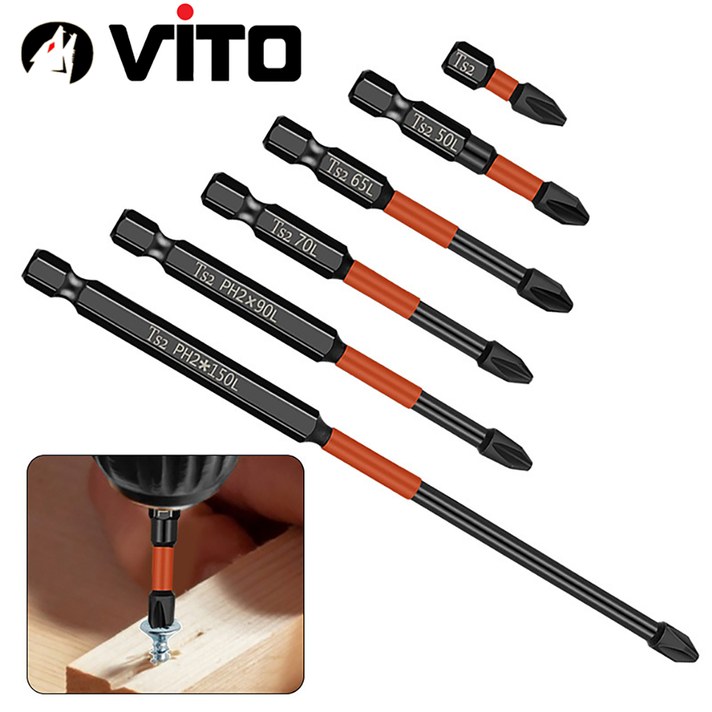 Mũi Bắn Vít Đầu PH2 Bake Chữ Thập VITO Từ Tính Cao, Chân Lục Giác Ngắn ...