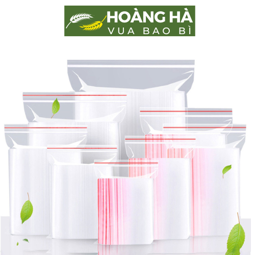 Túi zip chỉ đỏ loại dày 1kg, Túi zip viền đỏ túi zipper mini đủ size ...