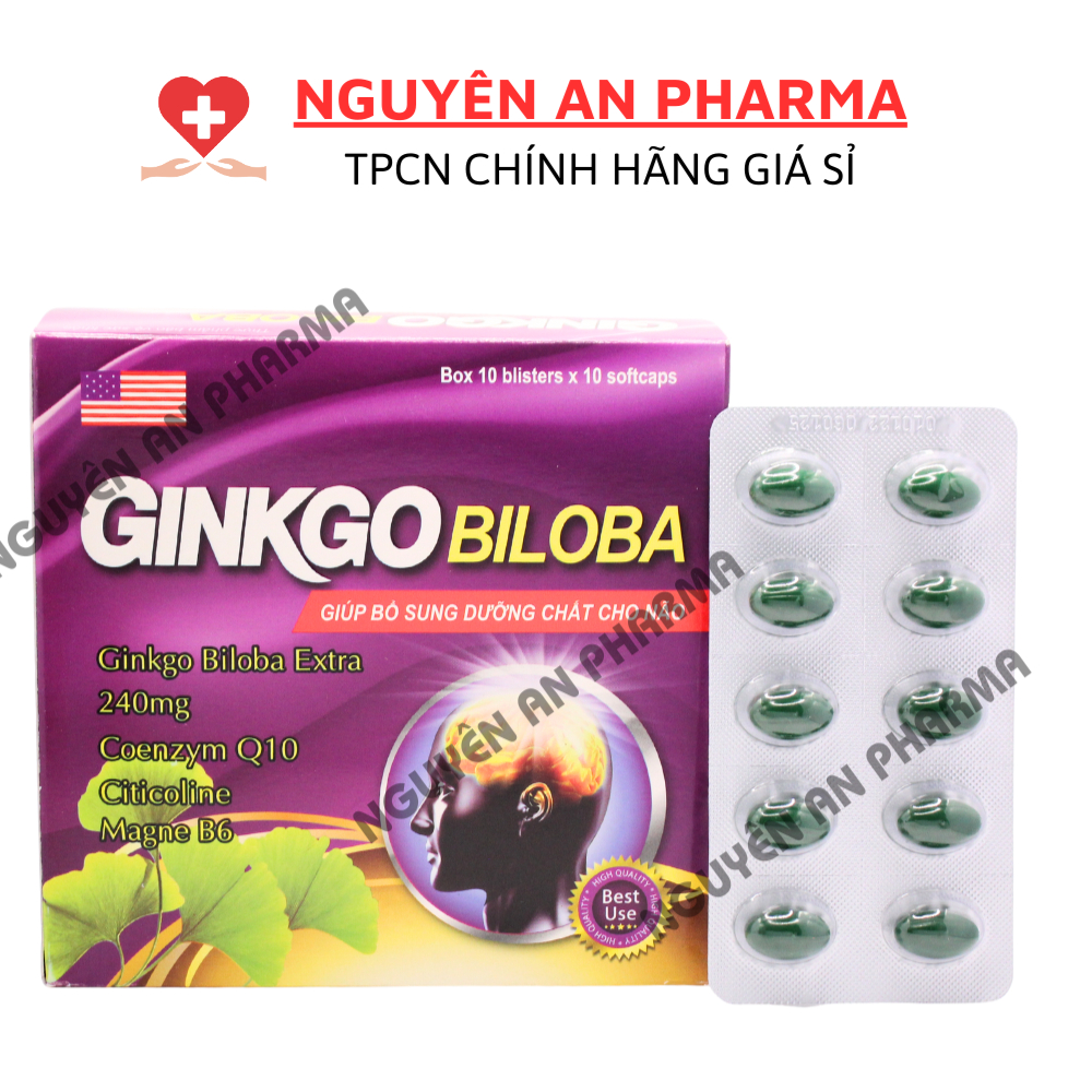 Viên uống hoạt huyết dưỡng não GINKGO BILOBA 240mg giảm đau đầu, giúp ...