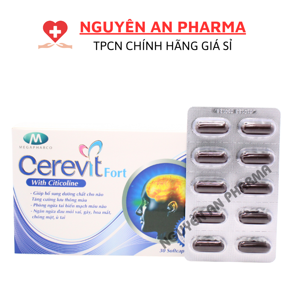 Cerevit Fort Viên uống bổ não, tăng cường tuần hoàn não, giảm đau đầu ...