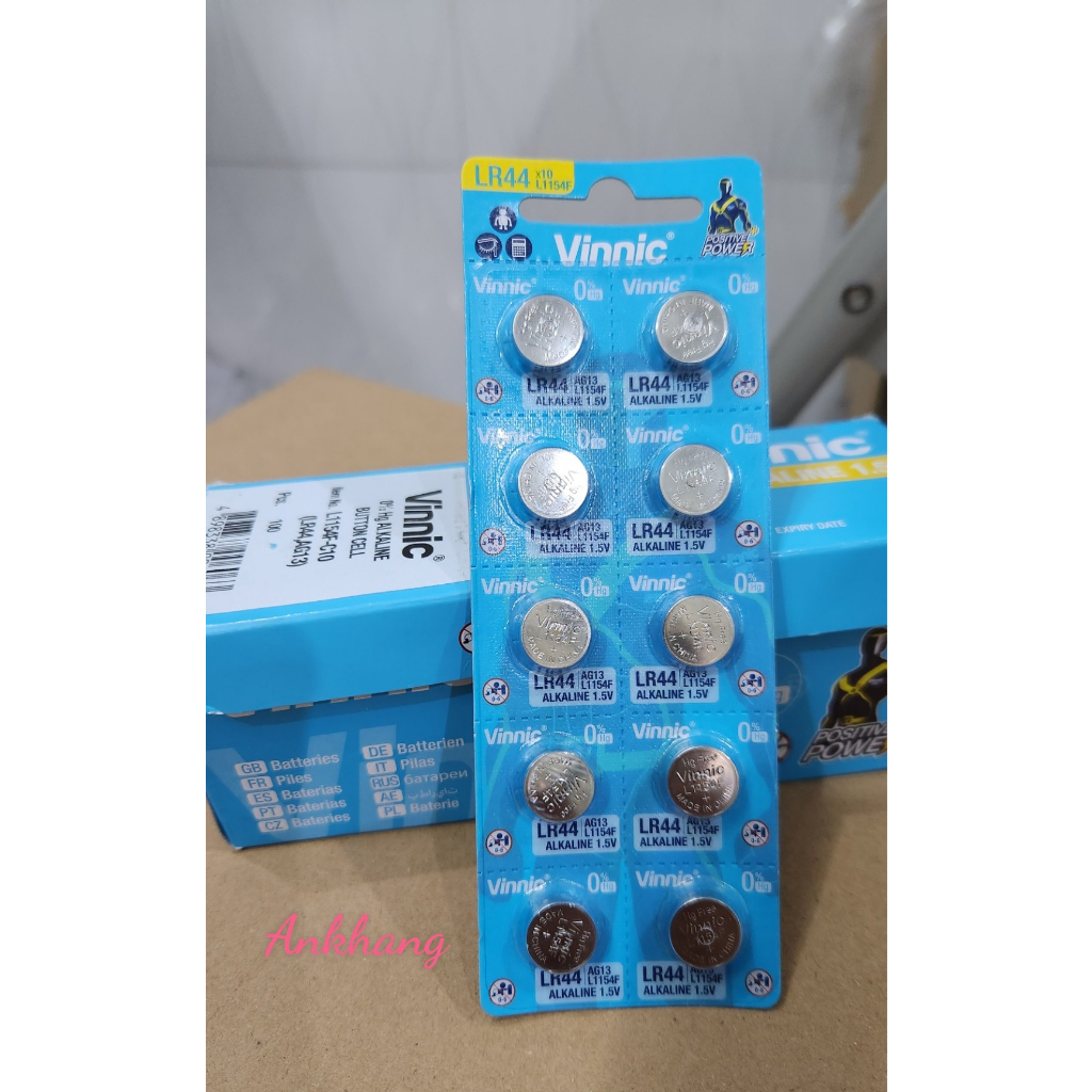 Vỉ 10 Viên Pin VINNIC LR44 / L1154F / AG13 / G13 / L1154 / A76 [CHÍNH ...