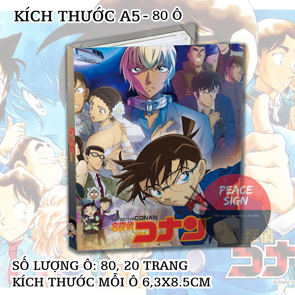 Album đựng card DETECTIVE CONAN THÁM TỬ LỪNG DANH A5 80 ô sổ binder ...