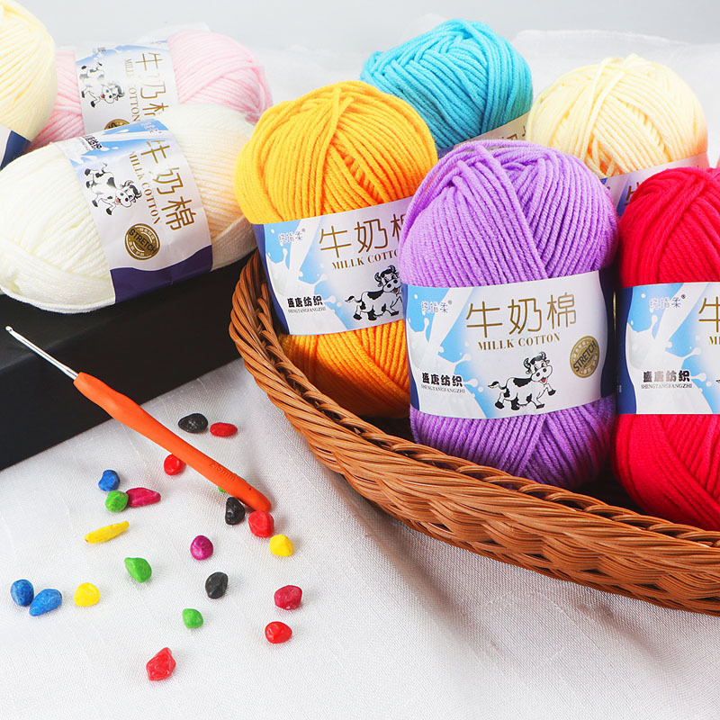 Len Milk Bò Cuộn 50gram Bảng 92 Màu, Len Milk Bò Sợi Cotton Đan Móc ...