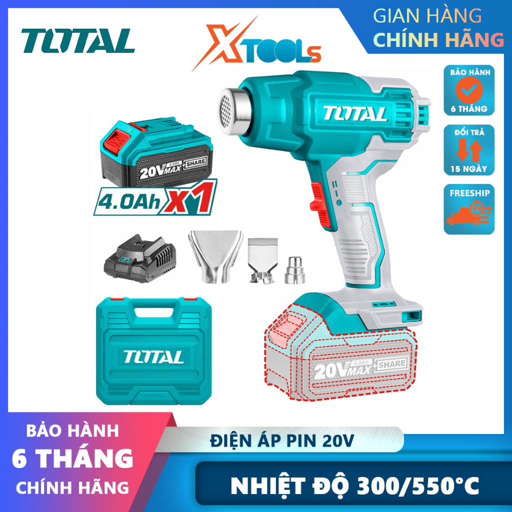 Máy thổi nhiệt dùng pin 20V TOTAL - TBLI20025 | Shopee Việt Nam