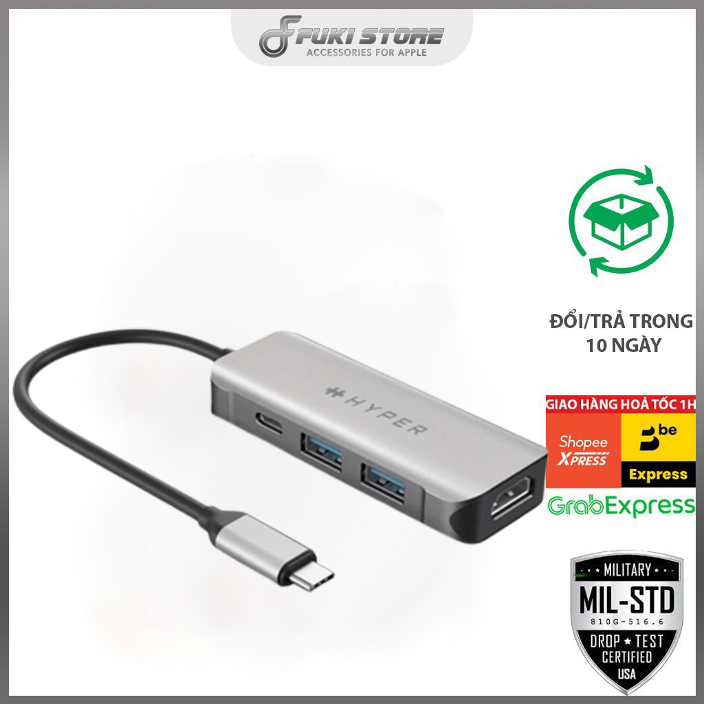 Cổng Chuyển HYPERDRIVE HDMI 4K60HZ 4-IN-1 USB-C HUB-HD41 | Shopee Việt Nam