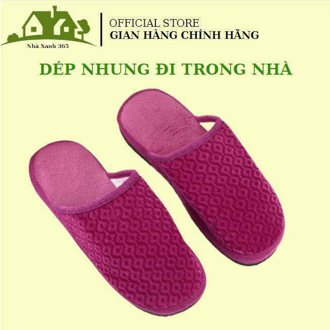 Dép nhung đi trong nhà mùa đông chất liệu vải nhung,thiết kế xinh xắn ...